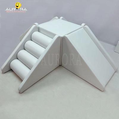 China Kids White Soft Play Equipment Playground Ball Pool Pit With Slide for sale