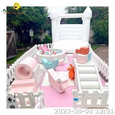 China Baby Soft Play Set Kids Soft Play Equipment Ball Pool Merry Go Round Pink for sale