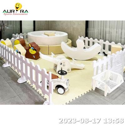 China Pink Mats Colorful Square Ball Pools Rainbow Bridge Flower Soft Play Equipment for sale