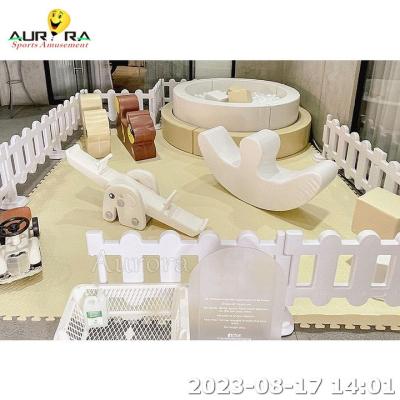 China Pink Mats Colorful Square Ball Pools Rainbow Bridge Flower Soft Play Equipment for sale