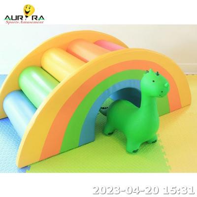 China Customized Size Soft Play Climbing Equipment Rainbow Bridge Soft Play Area For Kids for sale