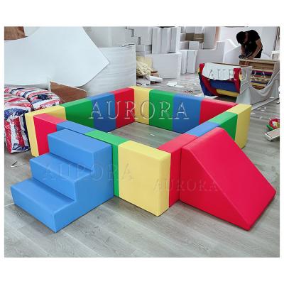 China Customized Soft Play Rental Equipment Climbing Slide Play Colorful Foam Blocks Set for sale