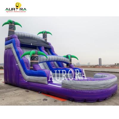 China Purple Giant Inflatable Water Slide Waterproof For Summer Fun for sale