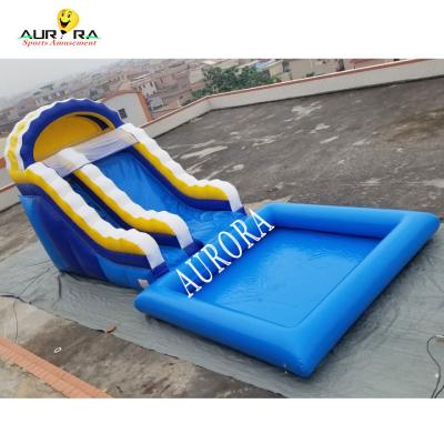 China Indoor Jumping Inflatable Water Slide Blue And Yellow Inflatable Slide for sale