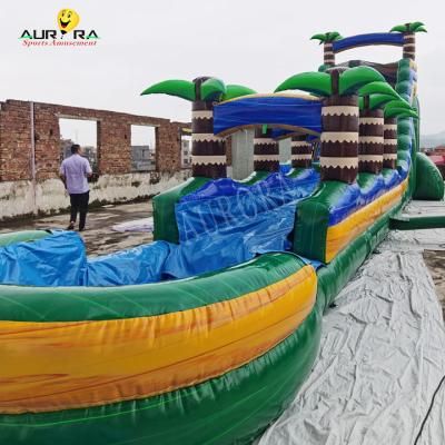 China Greenish Blue Inflatable Slide Castle Live Like Royalty For A Day for sale