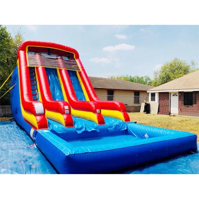 China Bounce Obstacle Inflatable Water Slides For Pool Double Lane Colorful Adults Games for sale