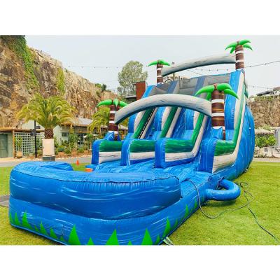 China Bounce Obstacle Inflatable Water Slides For Pool Double Lane Colorful Adults Games for sale