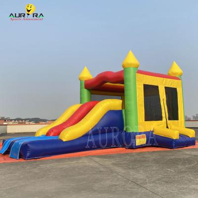 China Custom Size Logo Colorful Inflatable jumping Castle Combo with slide Free 3D Design for sale