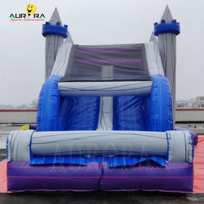 China Custom Design Kids Inflatable Bouncy Castle 0.55mm PVC Jumping Bounce House With Slide for sale