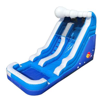 China 0.55mm PVC Kids Heavy Duty Inflatable Water Slide Double Lane Slip And Slide for sale