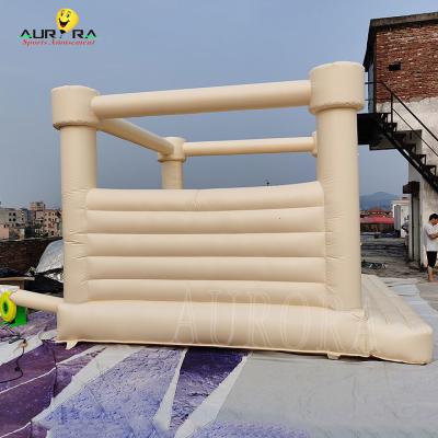 China Custom Logo Inflatable Beige Bouncy Castle Bouncing Castle Commercial UV Resistant for sale