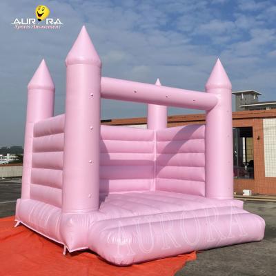 China Pink Inflatable Wedding Bouncy Castle PVC Tarpaulin Jumping Castle Bounce House for sale