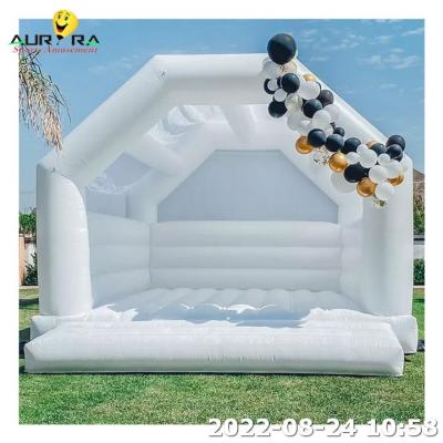 China Kids Commercial Inflatable Bouncy Castle 13x13 Pastel Light Pink Bounce House for sale