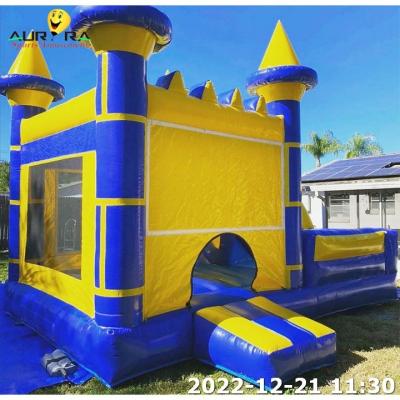 China Customized Theme Inflatable Bounce House Jumping Bouncer Blue Color Combo Slide for sale
