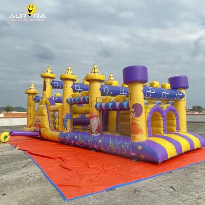 China Custom Commercial Inflatable Obstacle Course With Slide Waterproof Diversified Design for sale