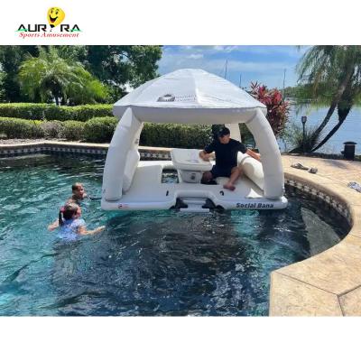 China Custom Floating Blow Up Dock 0.9mm PVC Zwart Wit Water Air Dock Voor boten Te koop