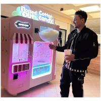 China Robot Making Cotton Candy Floss Vending Machine Support Multi Flower Shapes for sale