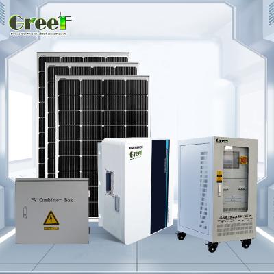China Eficiencia Sistema solar de silicio monocristalino Montado en tierra 48-240V 5kW-100kW Carga de trabajo en venta