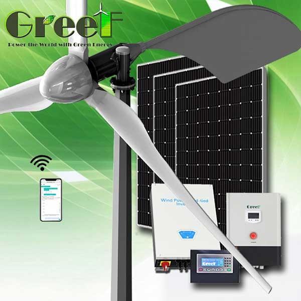Quality Rooftop High Efficiency Horizontal Wind Turbine Generator Solar Hybrid System for sale