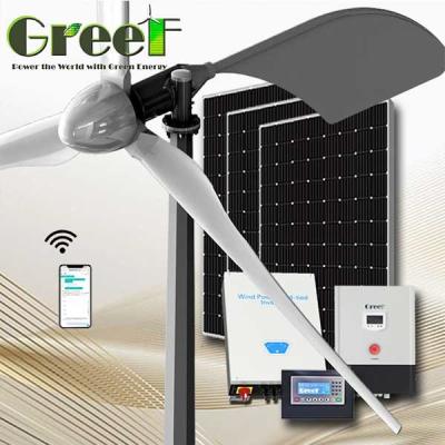 China 1KW Solar Wind Hybrid Horizontal Axis Wind Turbine Generator Grid System Complete Kit for sale