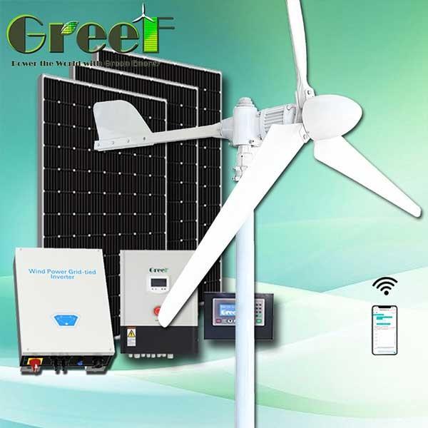 Quality Rooftop 3 Phase Horizontal Axis Wind Turbine Generator Solar Hybrid System 2KW for sale