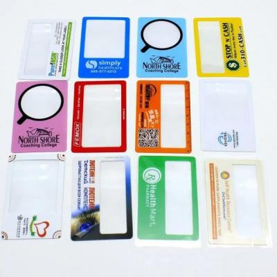 China Custom Logo Credit Card Magnifier Pocket Plastic Magnifying Glass Business Cards for Wallet for sale