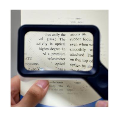 China High Quality Wholesale Custom 2.5X Illuminated Magnifier, Handheld Desktop square Magnifying Glass with Led Light for Reading for sale