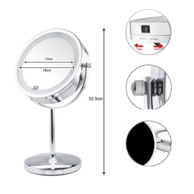 China Adjustable Magnification Vanity Mirror Magnifying LED Lighted Makeup Mirror with Suction Cup,bathroom Flexible Gooseneck 10X for sale