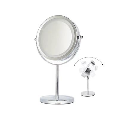 China Double Sided 360 Degree Rotation Shaving LED Makeup Mirror 10x Magnifying Cosmetic Mirror with Personalized Features for sale