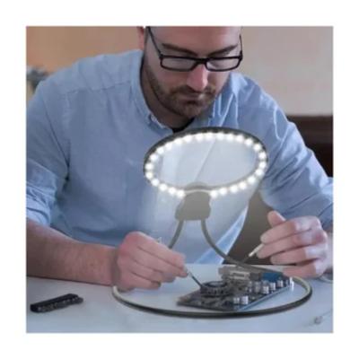 China Hands-Free 1.8X LED PMMA Magnifying Glass Bright Lights Neck Wear Screen Magnifier Close Work Reading Books Sewing Black 1-Year for sale