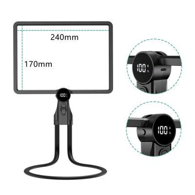 China New Horizontal Square Large Lens 64 Led Lights Magnifier  Stepless Dimming Lights Battery Display USB Charging Magnifier for sale