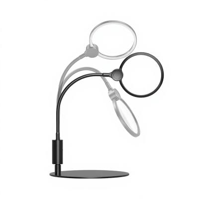 China Detachable 3X+6X Illuminated Screen Magnifier Desk Lamp with Acrylic Lens for Archaeology Prospecting Reading 48 LED Lights for sale