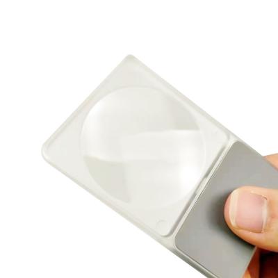 China Mini LED Handheld Pocket Magnifier White Light CR2016 48mm HD Clarity PMMA Lens ABS Frame for sale