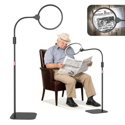 China 180mm Large Lens Durable Floor Standing Telescopic Magnifier for Reading Craft Detail Work for sale