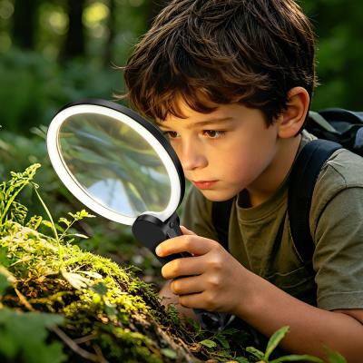 China High-transparency digital LED magnifying glass with power display HD for reading and repair for sale