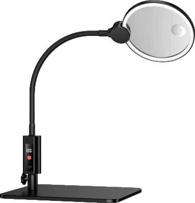 China Desktop digital display round magnifier with 3 color temperature LED light for sale