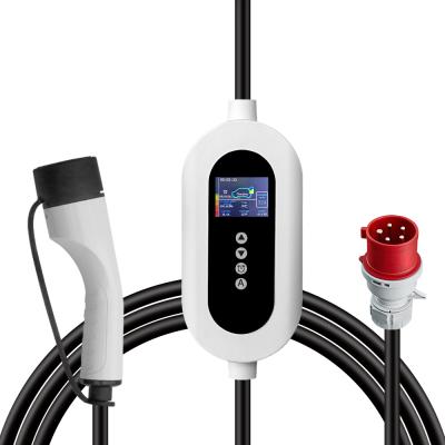 China 22kW Portable Type 2 EV Charger 32A 3 Phase Smart EV Charging Cable for sale