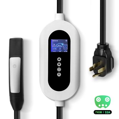 China E-mingze 7kw/32A Tesla 5m Cable Portable Charger For Ev Cars for sale