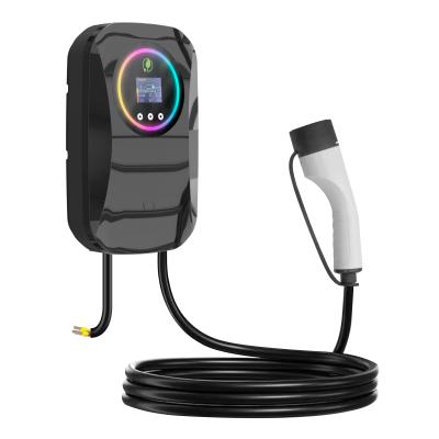 China EV Wallbox Charger 32A/7KW AC Type2 Waterproof rating IP65 Wall-mounted Charging Station for sale