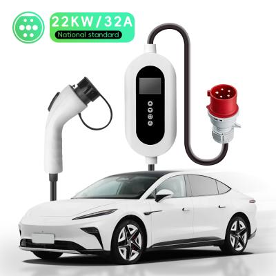 China 22kW Portable EV Fast Charger 3 Phase GB/T 32A for China EVs for sale