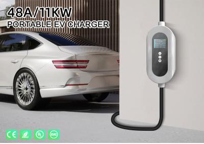 China Fast Charging 11kW 48A Portable EV Type1 Charger With LCD Screen For Home Use for sale