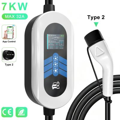 China 7kW 32A Portable EV Charger with Multiple Connector Options for Fast Charging for sale