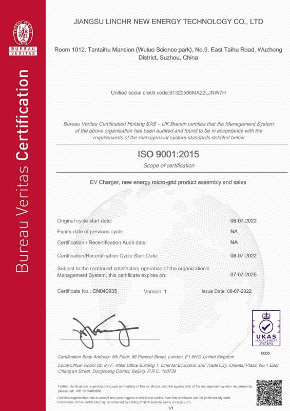 ISO 9001 - LINCHR NEW ENERGY