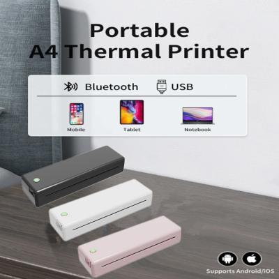 China Portable Mini A4 Thermal Printer No Ink Printing for Phone PC Tattoo Transfer Stencil Maker with Thermal Rolls Folded Paper for sale