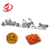 China Full Automatic Fried Puff Corn Bugles Chips Food Extruder  Double screw bugle chips processing machine for sale