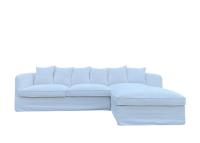 China Ivory Removable Cover Fabric Sofa Couch 279cm with Feather Cushions for sale