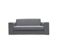 China Folding Fabric Sofa Bed with Foam Bedding Dark Gray 205cm Wood Base for sale