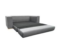 China Folding Fabric Sofa Bed with Foam Bedding Dark Gray 205cm Wood Base for sale