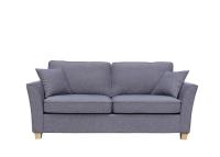China Double Size Fabric Sofa Bed with Spring Mattress 12cm Thickness Wood Legs Gray for sale