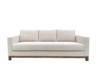 China Solid Wood Base 3 Seater Fabric Sofa Beige 216cm Vintage Living Room Settee for sale
